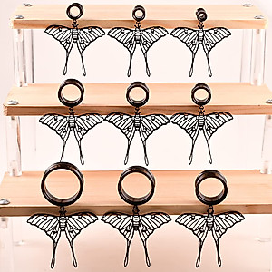 Atomhole 2PCS Butterfly Pendant Ear Plugs Tunnels Hypoallergenic Ear Gauges 316 Stainless Steel Ear Expander Stretcher Earrings Piercing Body Jewelry 2g-1" (6mm-25mm)