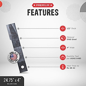 Replacement Bush Hog Rotary Cutter Blades – Part Number 7555, 24’’x3/4’’ Rancher Supply Blades and Compatible Rotary Replacement Blades for Brush Mowers (2 Blade Set)