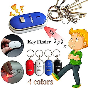Whistle Key Finder, Voice Control Anti-Lost Device, LED Light Torch Remote Flashing Beeping Locator Remote Sonic Keychain for The Elderly Key Anti Lost Alarm Tracker
