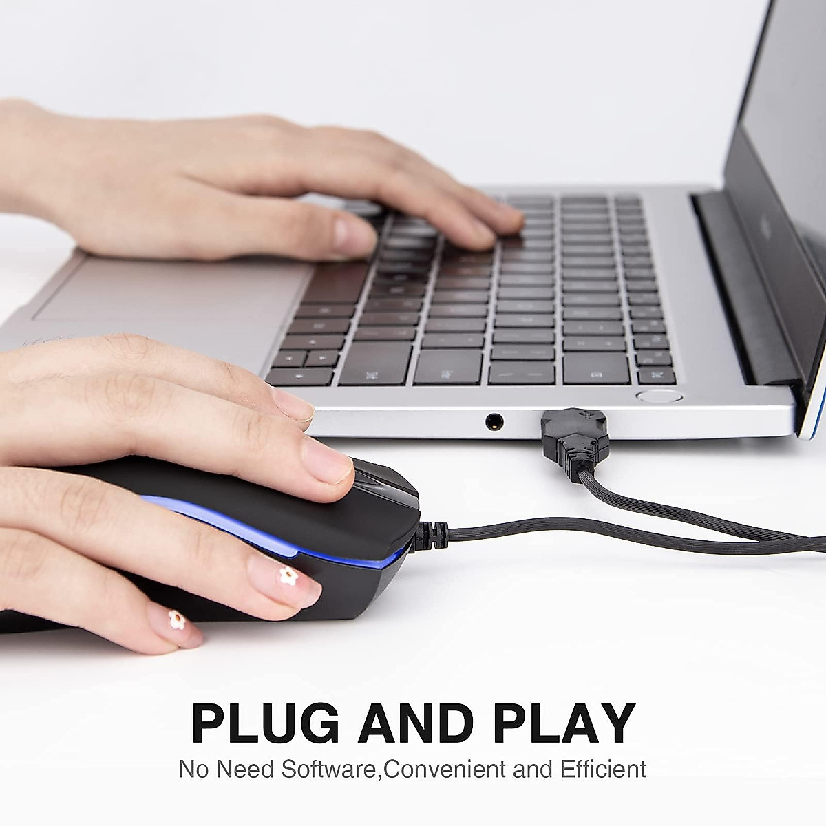 Rii Wired Mouse, RM105 USB Computer Mouse,Blue LED Optical Office Mice for PC,Computer,Laptop,Desktop,Windows (RM105 1PACK)