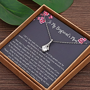 NOREGRET Gift to My Boyfriend's Mom Necklace, 925 Sterling Silver Necklace, Boyfriends Mom Necklace