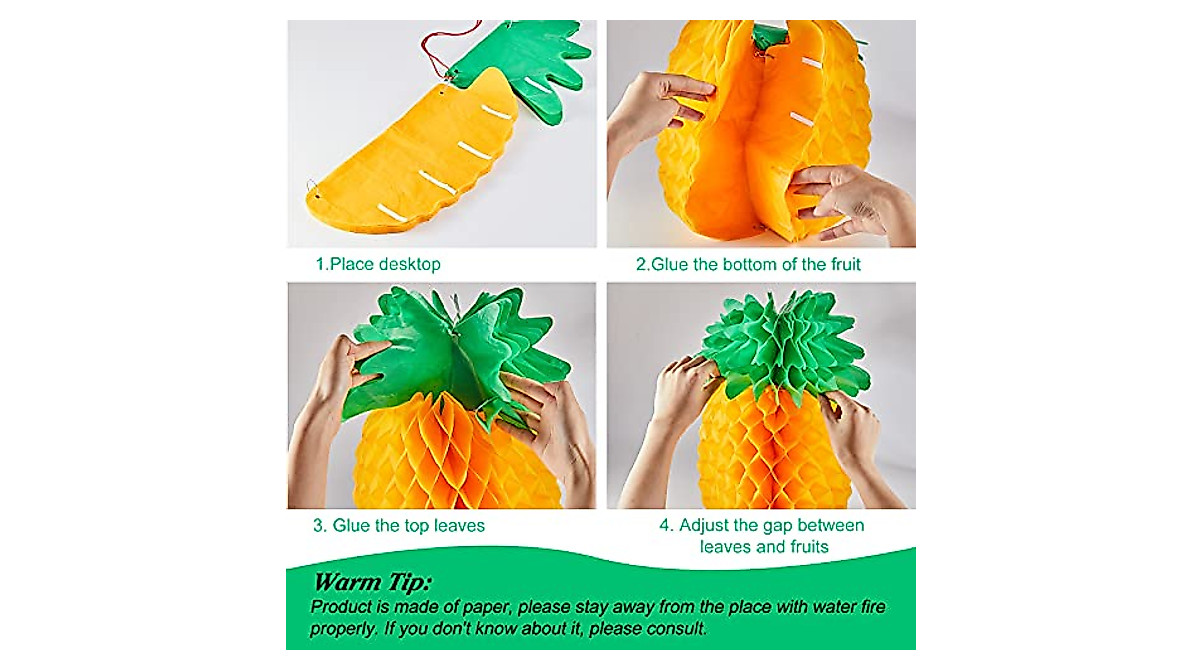 14-Piece Honeycomb Fruit Tissue Paper Decorations for Parties