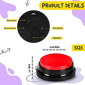SUHSAI Dog Buttons for Communication, Pet Training Buzzer 30 Second Records & Playback, Voice Recorder and Speaking Button, Dog Talking Button for Pet, Cat, Dog (Pack of 4)