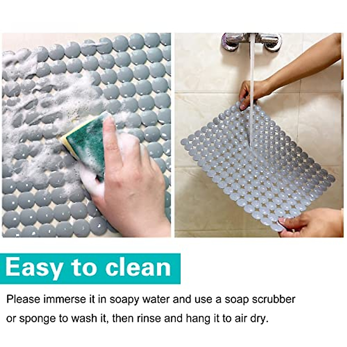 Coopay 2 Pack Kitchen Sink Mat Plastic Sink Protect Mat PVC Eco-friendly Kitchen Adjustable Stainless steel/Porcelain Dish Drying Pad Sink Protector for Bottom of Kitchen Sink, 11 x 11 Inches (Gray)