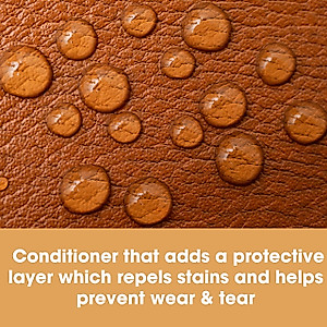 Furniture Clinic Large Leather Care Kit | Leather Cleaner + Protection Cream for Furniture | Two 17oz Bottles + 1 Sponge & 1 Cloth | Condition and Restore Leather Couches, Car Seats, Jackets, & Boots