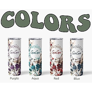 Watercolor Flower Skinny Tumbler, Straight Stainless Steel Insulated Skinny Cups, Vacuum Double Wall Travel Coffee Mug, Birthday Gift, Gift for Mom (20 oz)