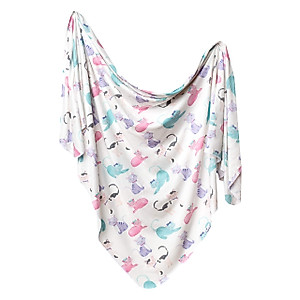 Large Premium Knit Baby Swaddle Receiving Blanket "Sassy" by Copper Pearl