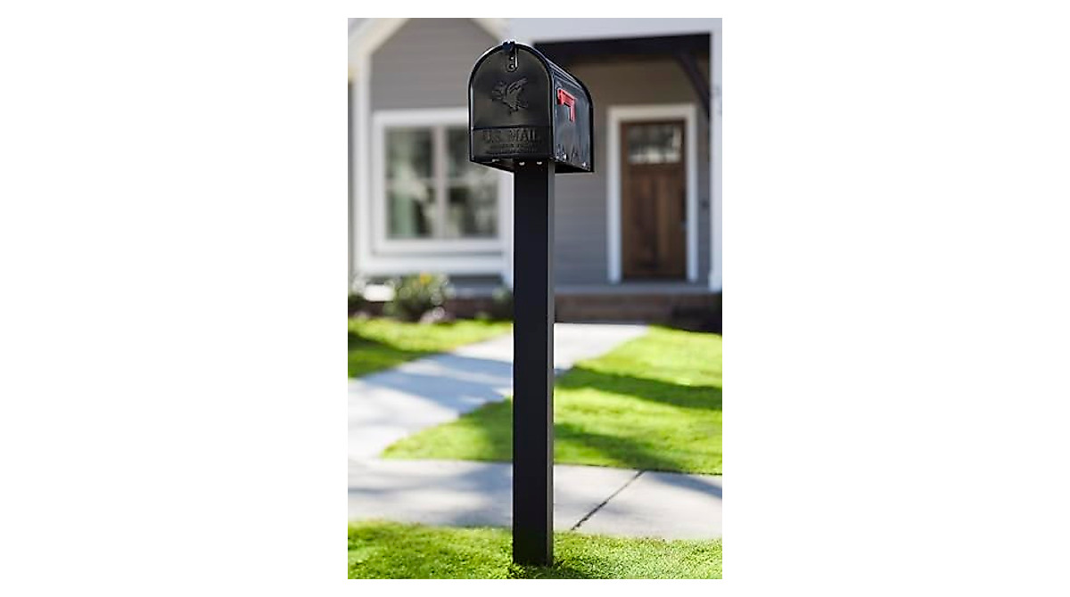 Brighton Post Mailbox Post - Durable Black Aluminum Mounting Pole