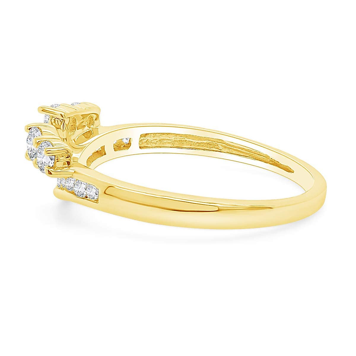 Jewel Zone US White Cubic Zirconia Anniversary Wrap Enhancer Ring in 14k Yellow Gold Over Sterling Silver