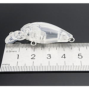 10PCS Unpainted Lure Blanks 3.13g 4.6cm with 5mm Free Fishing Eye Crankbait Simulation Blank Body Clear Hard Baits Trout Salmon Minnow Lure Popper Lures Topwater Freshwater 5mm 8154