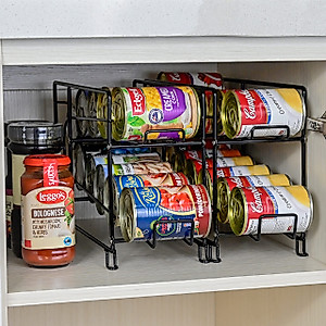 2 Pack -SUFAUY Stackable Beverage Soda Can Dispenser Organizer Rack for Pantry or Refrigerator, Black