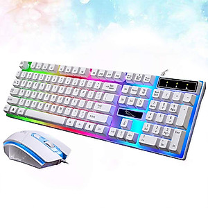 Game Keyboard keboard for Gaming USB Computer Keyboard Office Keyboard Gaming Keyboard Mechanical Keyboard Lighted Keyboard LED Keyboard USB Keyboard White Mouse and Keyboard Wired