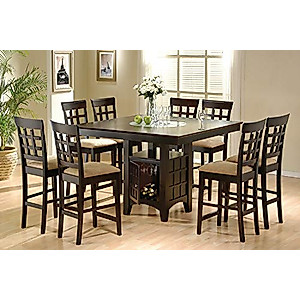 Coaster Gabriel Counter Height Dining Table with Storage Pedestal Base Cappuccino