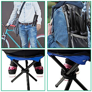 Cenbee Folding Camping Stool Portable 11.02 inchs High Fishing Chair Seat for Camping Fishing Hiking Gardening and Beach Maximum Weight Capacity 300 lbs (Blue)