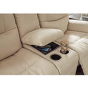Signature Design by Ashley Next-Gen Gaucho Classic Power Reclining Loveseat with Console & Adjustable Headrest, Beige