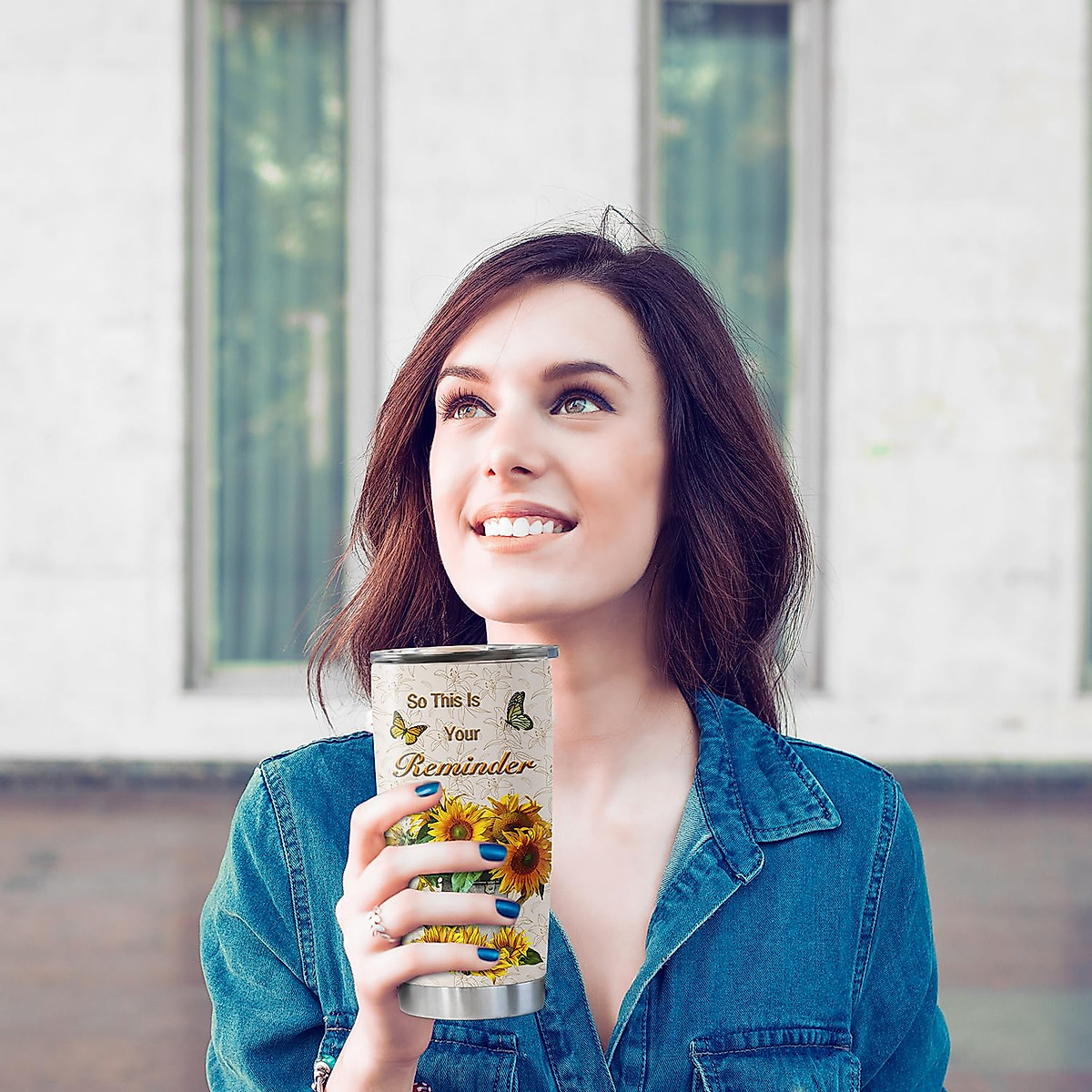 Joyloce Sunflower Gifts for Women, Inspirational Gifts for Women, Thank You Gifts, Birthday Gifts for Women Her Wife Mom Daughter Sister Friend Coworker, You're Awesome Coffee Mug Cup Tumbler 20oz