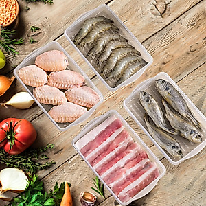 6 Pack Bacon Keeper, Deli Meat Saver for Refrigerator, Container with Airtight Lid, Cold Cuts Cheese Bacon Storage Container for Refrigerator, Lunch Meat Container, 3pcs Serving Tongs