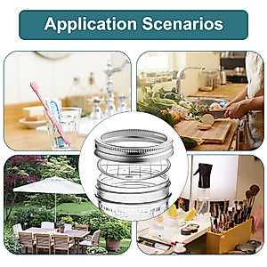 10 Pack Mason Jar Flower Frog Lid Mason Grid Flower Organizer Lid Insert for Valentine's Day Home Kitchen Office Regular Mouth Mason Canning Jars Accessories, 70 mm