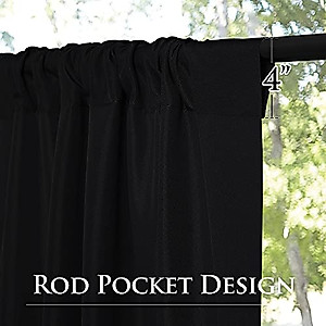 StangH Black Backdrop Curtains for Parties - 10 ft Curtain Drapes for Partition Room Dividers Curtains Waterproof Home Theater Studio Backgrounds Wedding Stage Stand Panels, 2 Panels