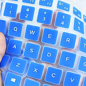 Silicone Keyboard Cover Skin Compatible for Dell Latitude 5400 5401 5410 5411 7400 14" Laptop with Pointing, Dell Latitude 14 inch Keyboard Skin Protector (NOT Compatible for Dell Latitude 7410) Blue