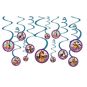 amscan Spirit Riding Free Hanging Swirl Decorations | Assorted Designs | 12 Pcs