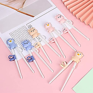 Learning Chopsticks Cartoon Training Tableware Kids Baby Eating Helper(type 2,yellow)