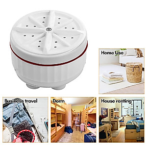 Andoer Washing Machine, Ultrasonic Turbo Washing Machine Portable Mini Washer with USB Power Supply Suction Cups for Home Travel Business Trip
