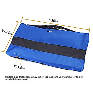 Harrison Howard Large Tack Saddle Pad Carry Bag Mesh Window Allows Airflow Perfect for English or Western Tack Case Protector for Saddle Pads Royal Blue