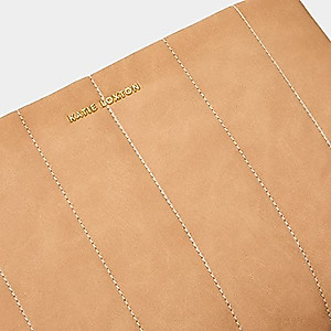KATIE LOXTON Kayla Quilted Womens Medium Vegan Leather Clutch Purse Pouch Tan
