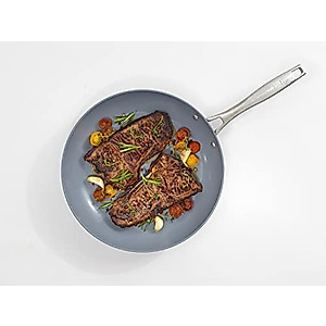 Bialetti 11.75" Ceramic Pro Non-Stick Hard Anodized Aluminum Frying Pan, Gray