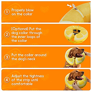 SuplutuX Inflatable Dog Cone, Protective Inflatable Collar for Jumbo Dogs, Soft Adjustable Pet Cone Alternative After Surgery for Wound Healing and Prevent from Biting or Scratching,XL(18"-22.5")