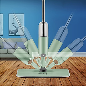 True & Tidy Spray Mop for Floor Cleaning Wet Spray Mop with 12 oz Refillable Bottle and 4 Washable Microfiber Pads Home or Commercial Use Dry Wet Flat Mop for Hardwood Laminate Wood Ceramic (Mint)