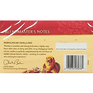 Celestial Seasonings Madagascar Vanilla Rooibos African Red Herbal Tea, 20 ct