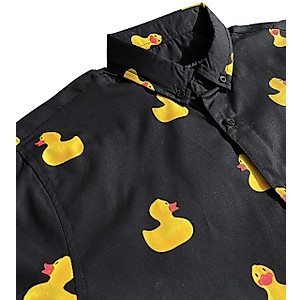 M MOLOKAI SURF Boys Shirts Fun Hawaiian Short Sleeve Shirt (Rubber Ducks, Small)