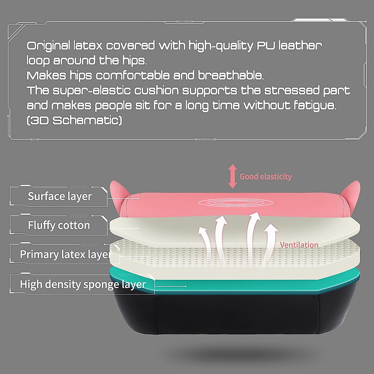 Dowinx Gaming Chair with Footrest Ergonomic Racing Style Recliner with Massage Lumbar Support, Office Armchair for Computer PU Leather E-Sports Gamer Chair High Back Pink