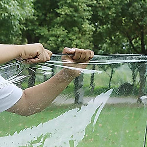 Clear Waterproof Tarp, PVC 11.8 Mil Tarpaulin with Grommets and Cable Tie, Duty Heavy Tear Resistant Cover for Camping, Plants Greenhouse, Cars, Patio and Pavilion