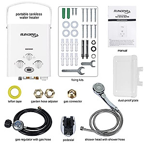 Portable Water Heater Propane Tankless - 6L 1.58GPM RV on demand Hot Gas Outdoor Digital Display Water Heater for Camping,Boat,Cabins