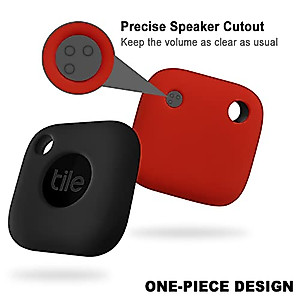 Geiomoo Silicone Case for Tile Mate 2022, Soft Scratch Resistant Cover with Carabiner (2 Pack Black+Red)