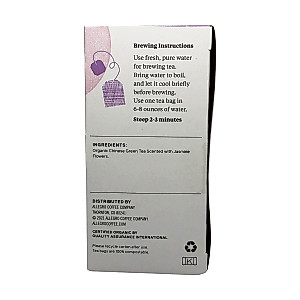 Allegro Tea, Organic Jasmine Green Tea Bags, 20 ct