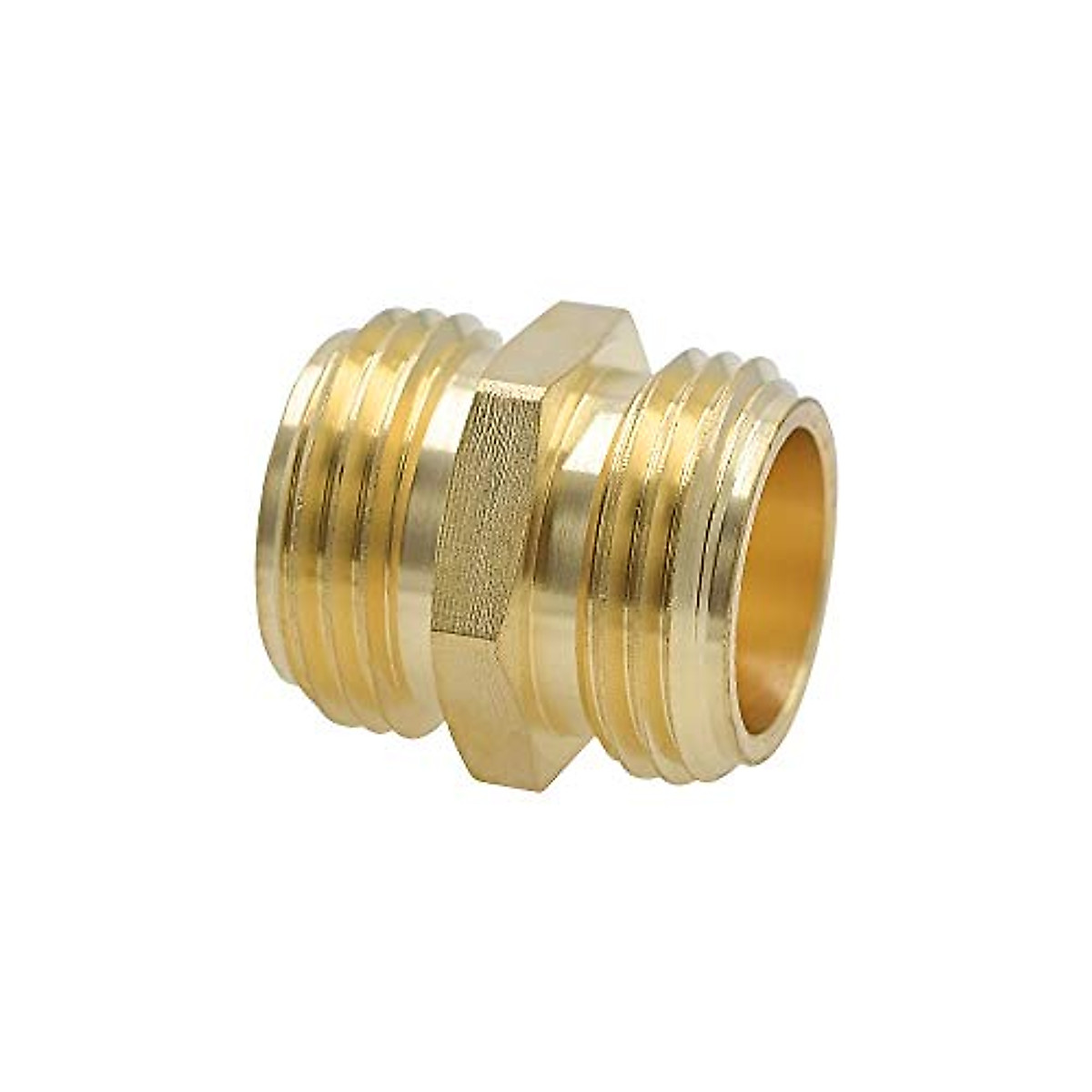 HYDRO MASTER Brass Garden Hose Adapter Double Male Quick Connector 3/4 Inch Solid Brass 2 pack
