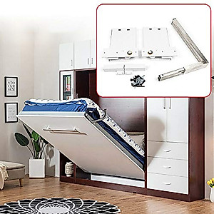 DNYSYSJ Murphy Wall Bed Springs Mechanism Hardware Kit, Heavy Duty Horizontal Mounting Bed Support Hardware DIY Kit Large/Medium Single Side Load 108KG (Medium Size Bed)