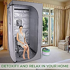 SereneLife SLISAU35GRY Portable Personal in-Home Detox Spa Steam Therapy Heated Sauna