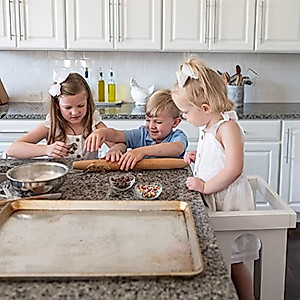 Little Partners® Explore 'N Store™ Learning Tower® Kids Adjustable Height Kitchen Step Stool for Toddlers or Any Little Helper (Soft White)