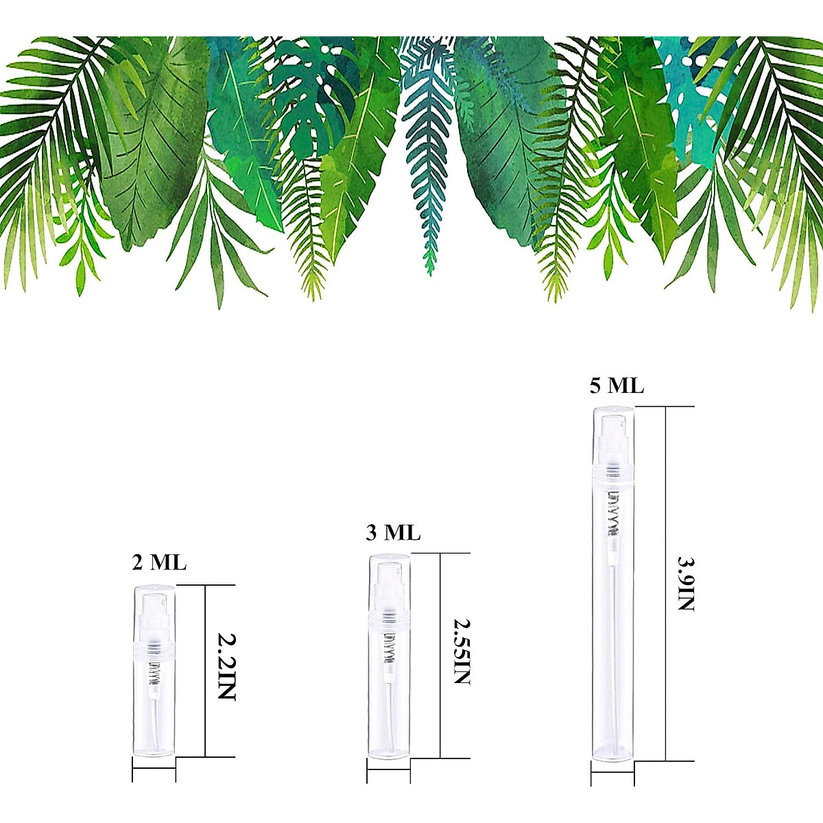 Csdtylh Mini Spray Bottle 100PCS 2ML Clear Plastic Empty Sample Containers Fine Mist Perfume Travel Refillable Spray Bottle Perfume Atomizer Small Travel Size Spray Bottle for Cleaning, Essential Oils