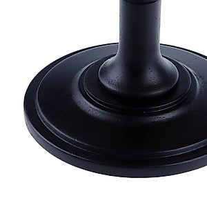 MY MIRONEY 7.87" Wooden Cake Stand Rustic Cake Holder with Black Base Round Cupcake Holder Wedding Cake Pedestal Stand for Dessert Table, Birthday Party, Home Decor