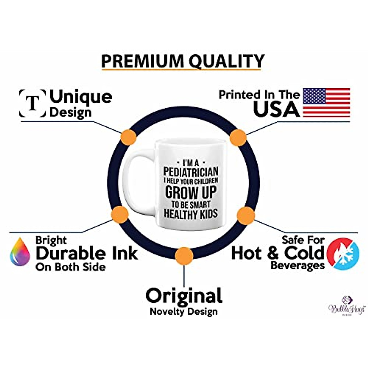 Flairy Land Pediatrician Coffee Mug 11oz White - Grow Up Smart - Physician Tiny Human Doctor Pediatric Nurse Funny Children Kids Pediatric Appreciation