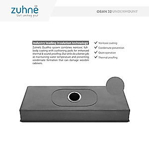 Oban 32 inch Undermount 16 Gauge Stainless Steel Trough Wet Bar or Prep Sink by Zuhne