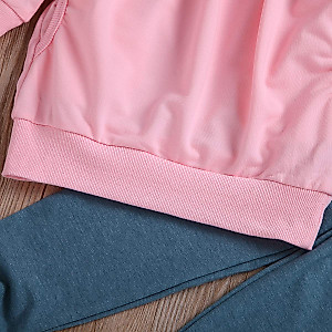 CM C&M WODRO Toddler Girls Clothes Winter Warm Long Sleeve Tops+Long Pants Set (Pink, 3-4 Years(110))