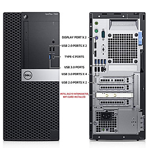 Dell OptiPlex 7060 Tower Computers Desktop Computer Windows 11,i7-8700 3.2GHz,32GB DDR4 Ram 512GB SSD M.2 NVMe SSD,Intel AX210 Built WiFi 6e Bluetooth 5.3, Refurbished Desktop,HDMI,DVD-RW (Renewed)