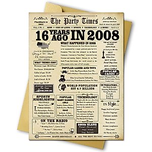 VvOoOvV 18th Birthday Card for Daughter Son, Vintage Style, Blank Inside, 7.9 x 10.6 in